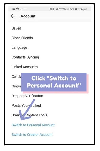 How to Switch Back to Personal Account from Business Account on IG